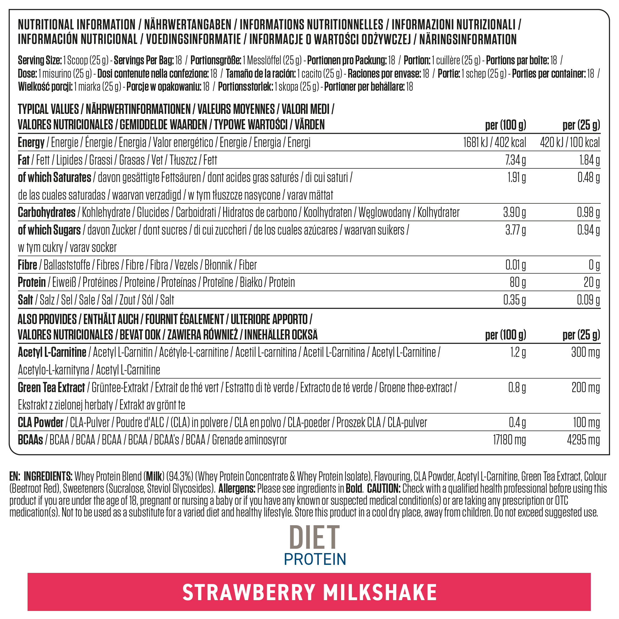 Applied Nutrition Diet Protein Powder Strawberry Milkshake 450g - Boots ...