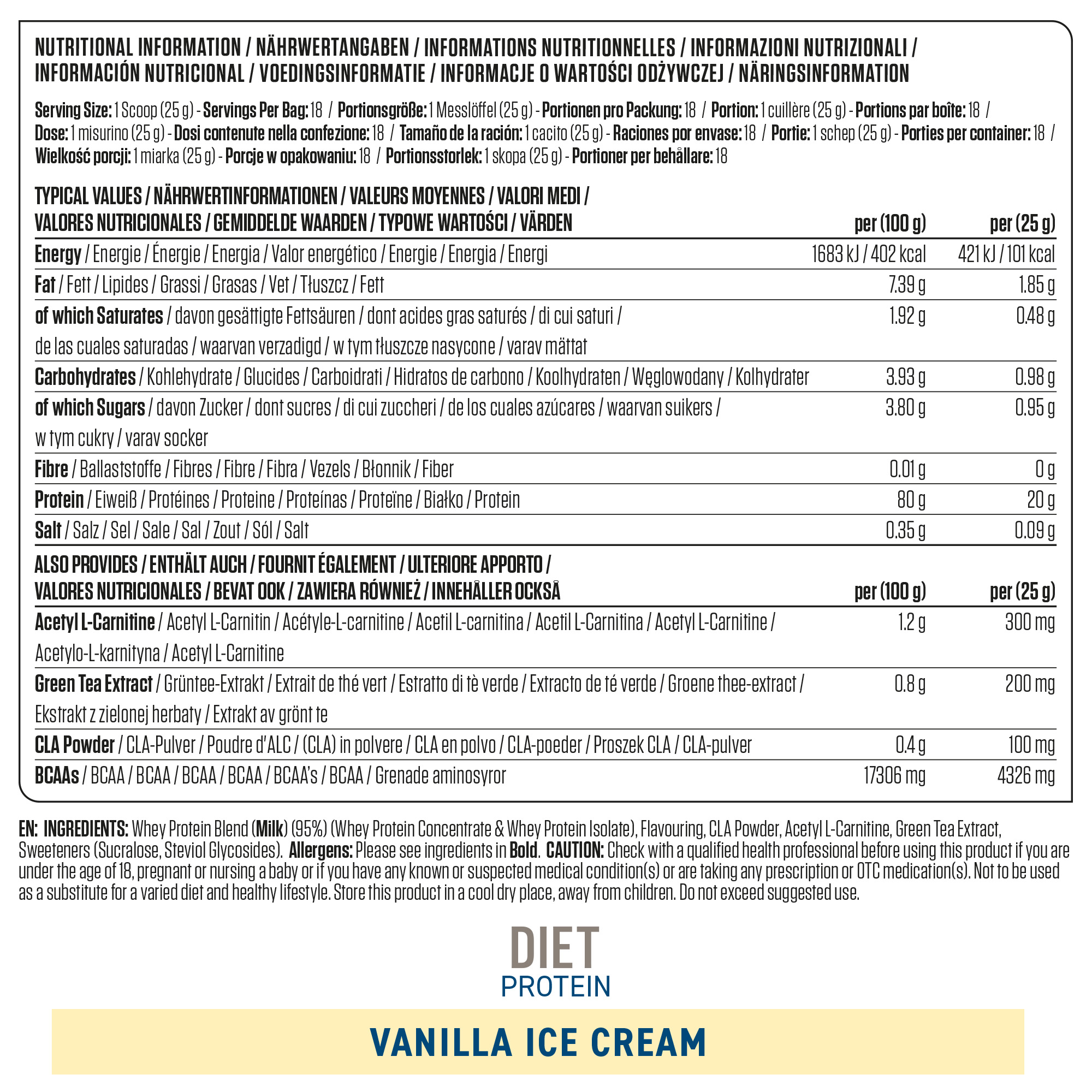 Applied Nutrition Diet Protein Powder Vanilla Ice Cream 450g - Boots ...
